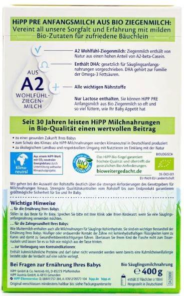 HIPP GOAT PRE 400g
